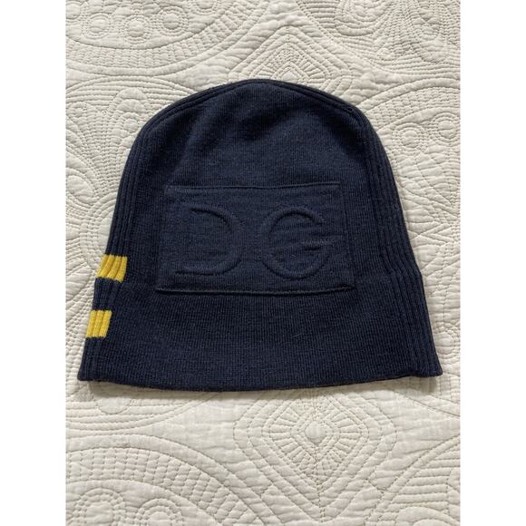 Dolce & Gabbana | Accessories | Dolce Gabbana Navy Knit Beanie Hat ...